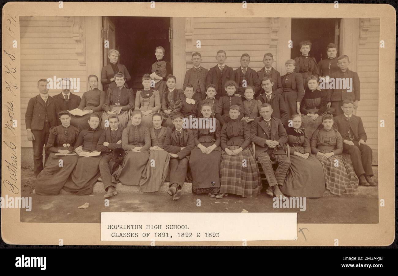 Hopkinton High School students classes of 1891, 1892, 1893 , Schools ...