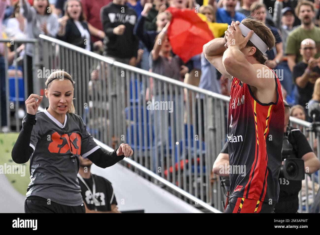 Belgium's Thibaut Vervoort pictured during a 3x3 basketball game ...