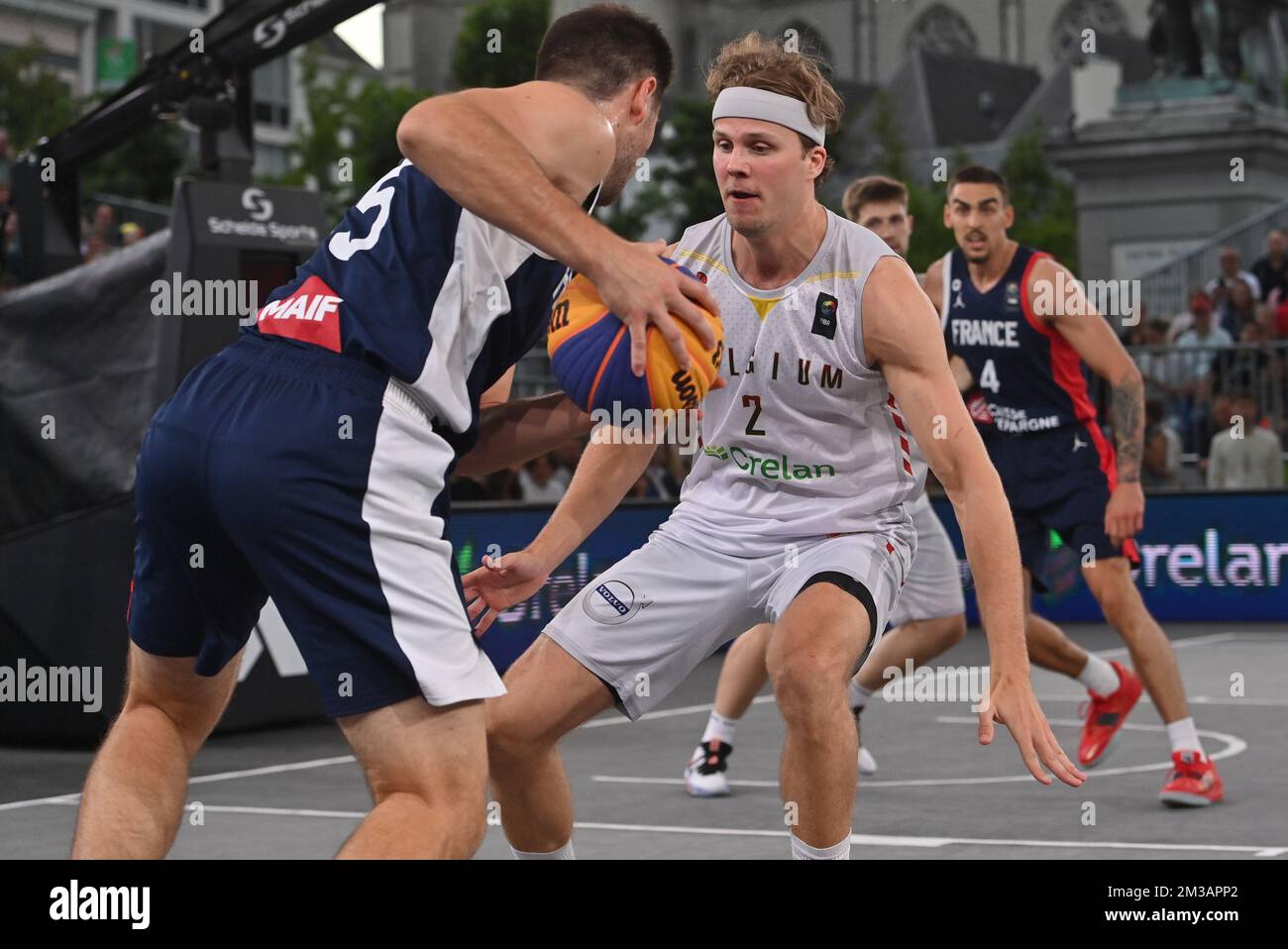 French Alex Vialaret and Belgium's Thibaut Vervoort pictured in action ...