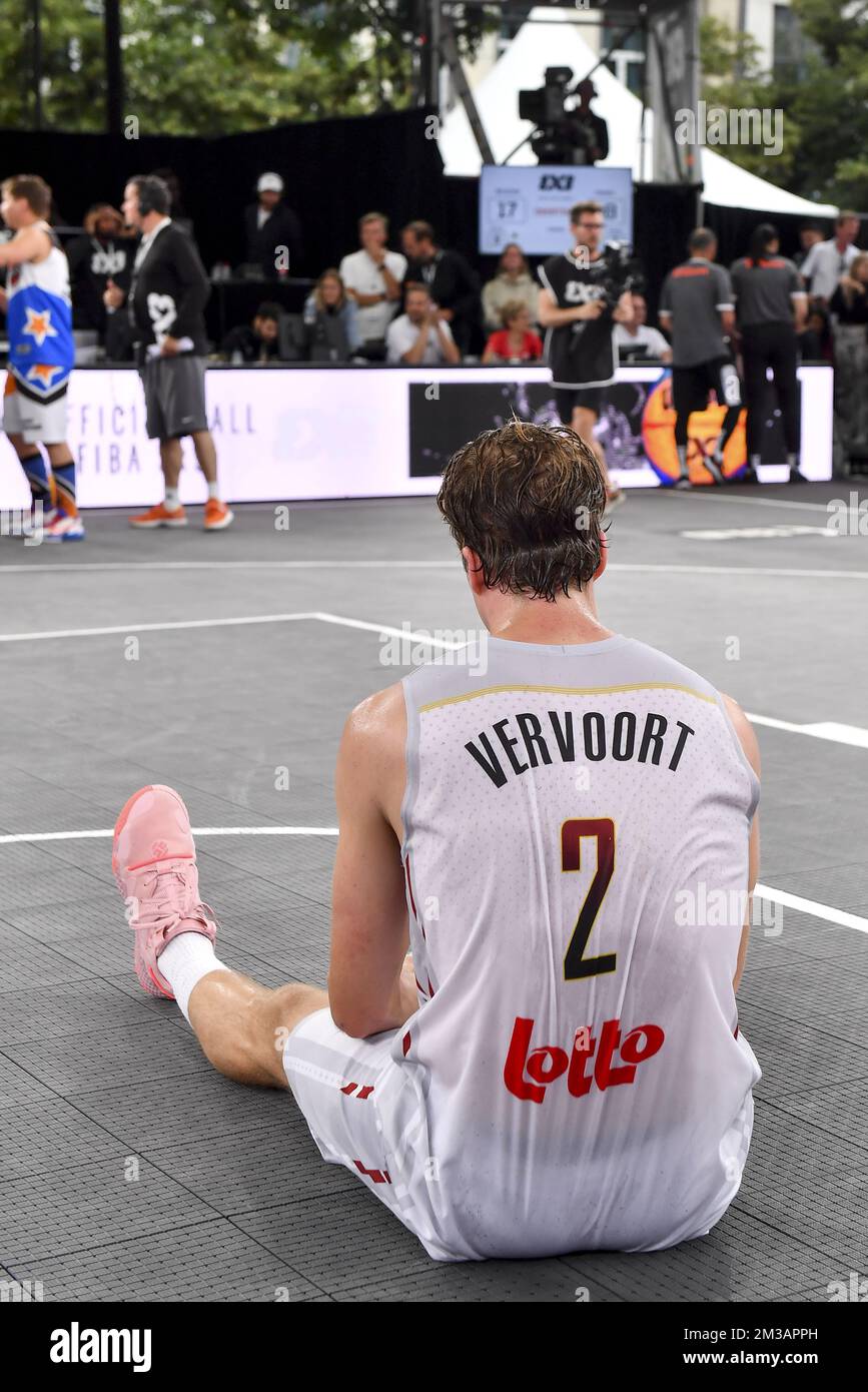 Belgium's Thibaut Vervoort reacts as they lost in the extra-time a 3x3 ...