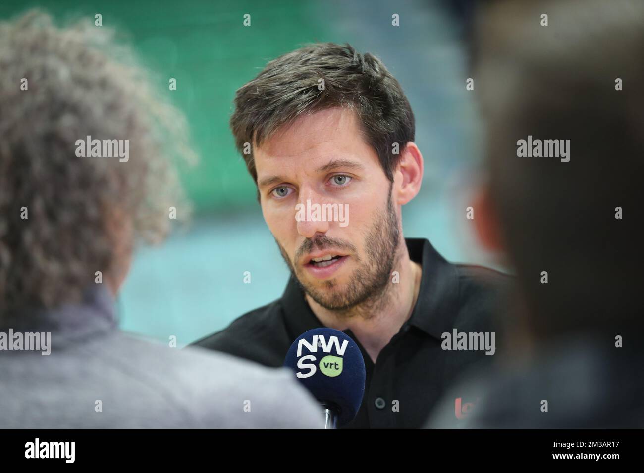 Belgium's Sam Van Rossom talks to the press ahead of a media day of ...