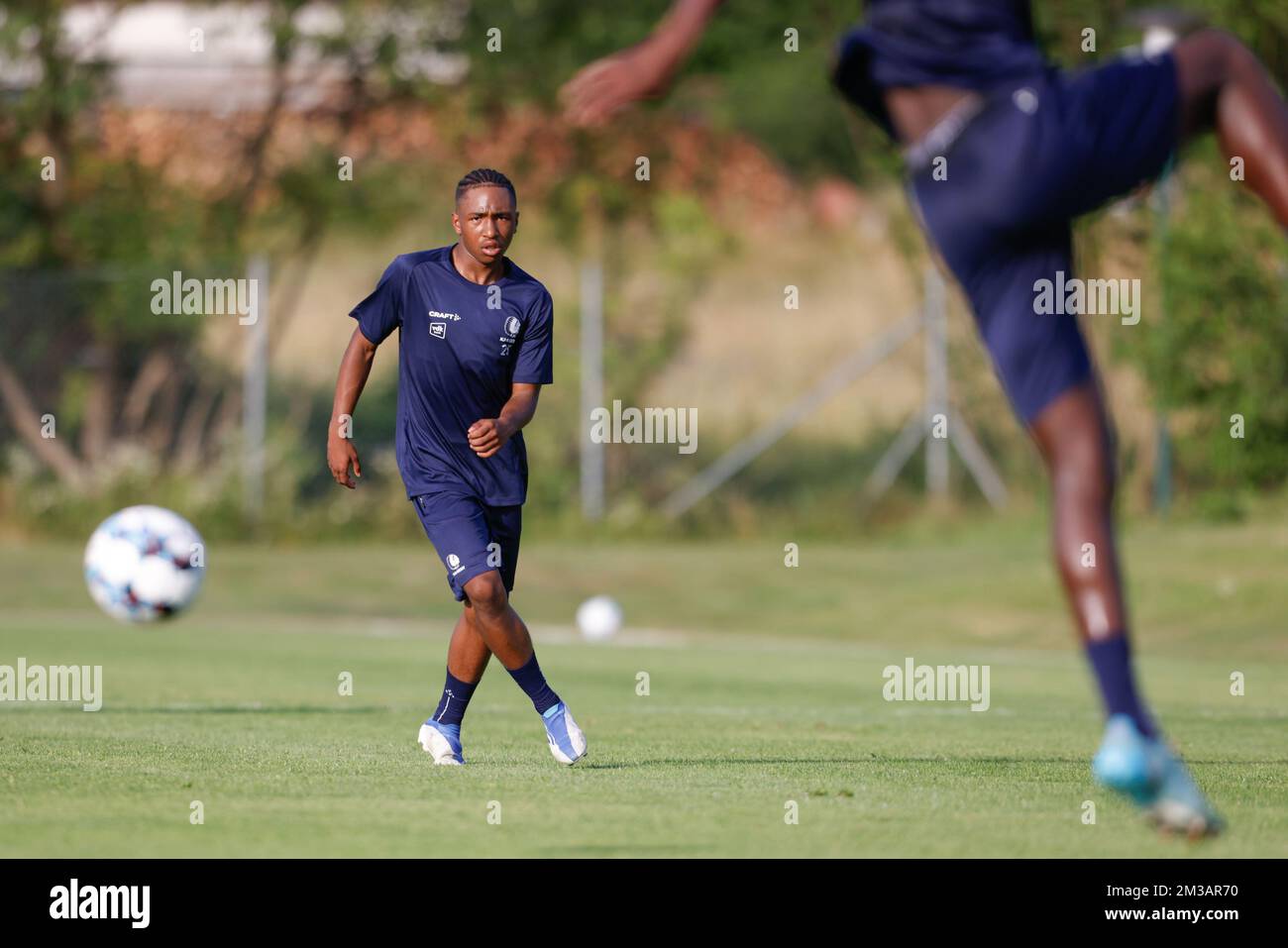 Gent's Malick Fofana pictured in action during a training session of ...