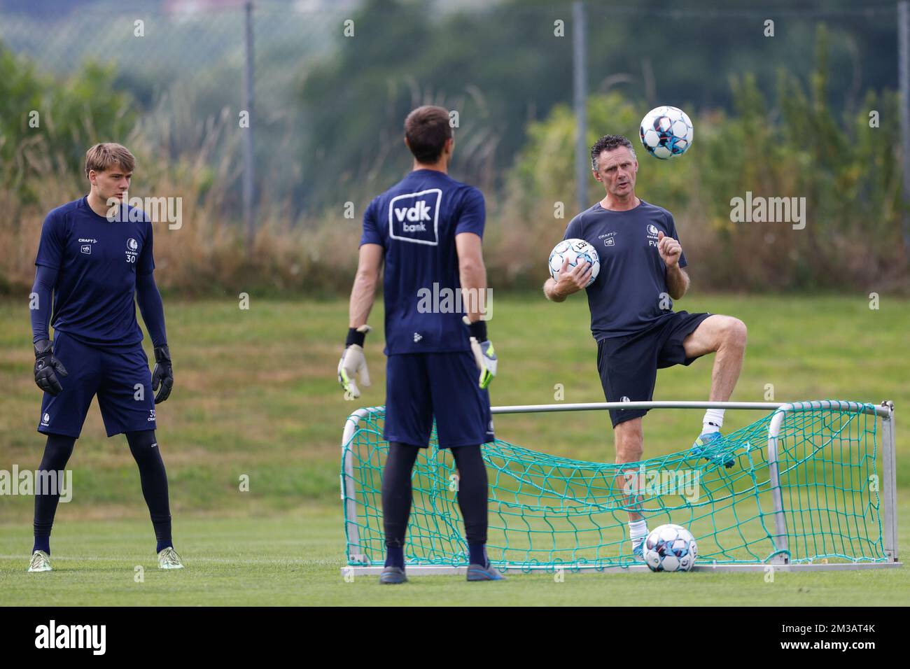 Gent's goalkeeper Celestin De Schrevel and Gent's keeper coach Francky ...