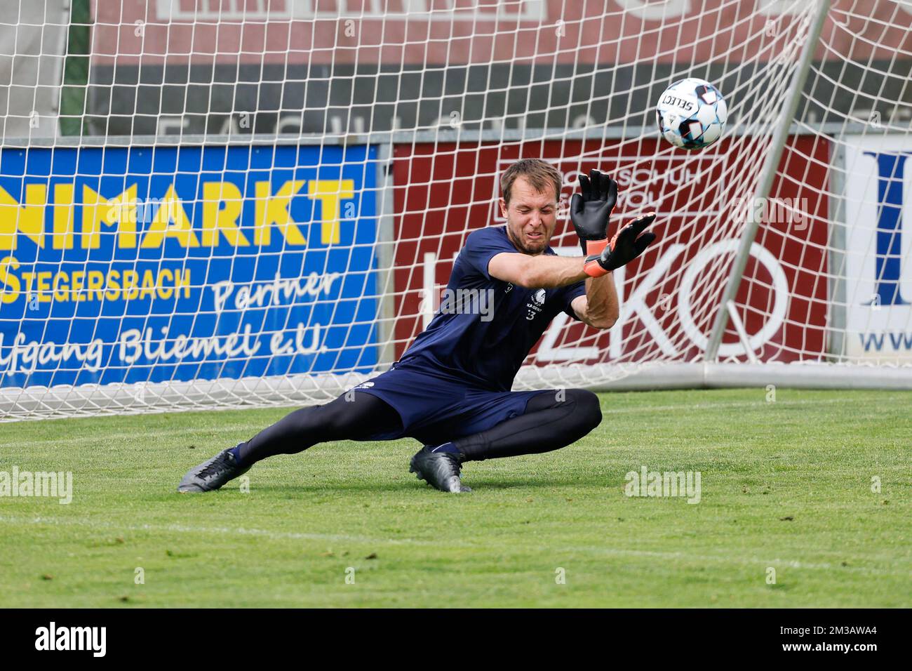 Gent's goalkeeper Davy Roef pictured in action during a training ...