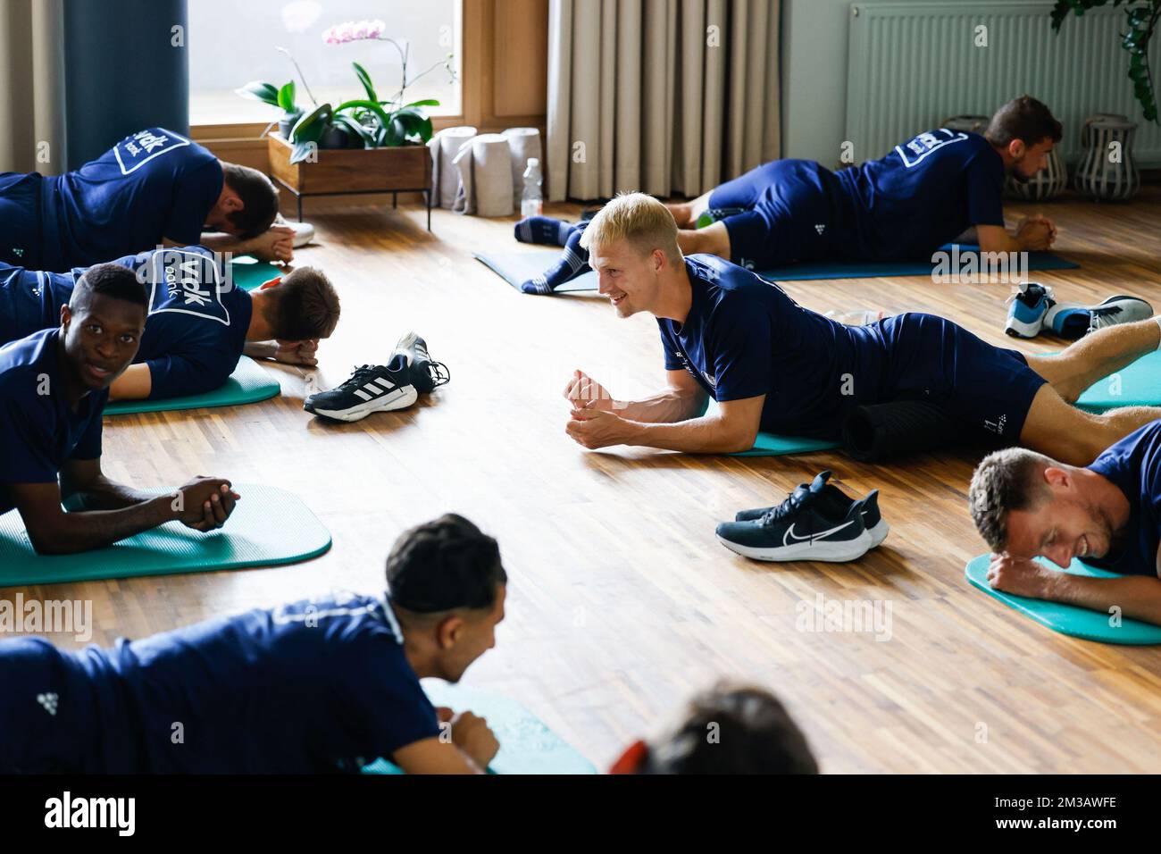 Illustration shows physical training of JPL KAA Gent on the third day ...