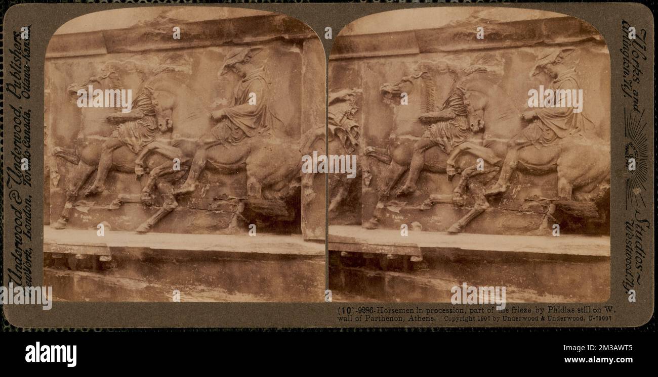 Horsemen in procession, part of the frieze by Phidias still on w. wall ...