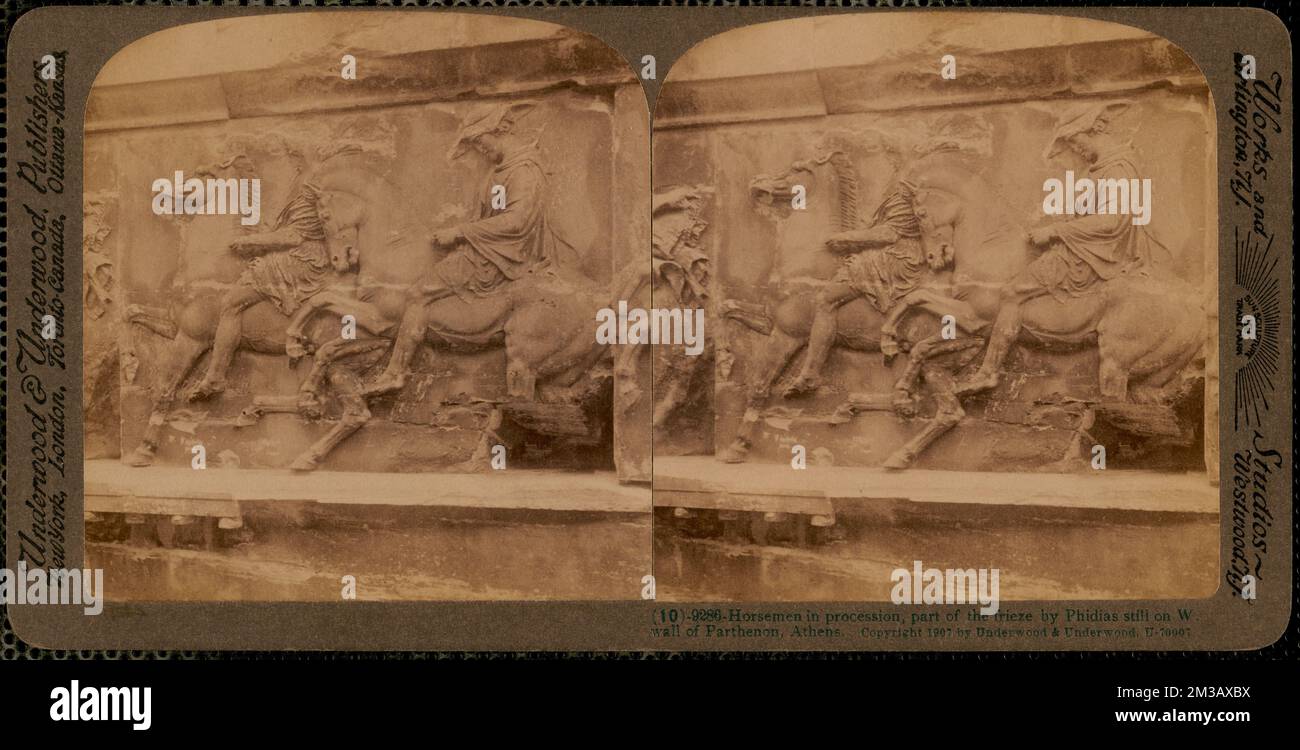 Horsemen in procession, part of the frieze by Phidias still on W. wall ...