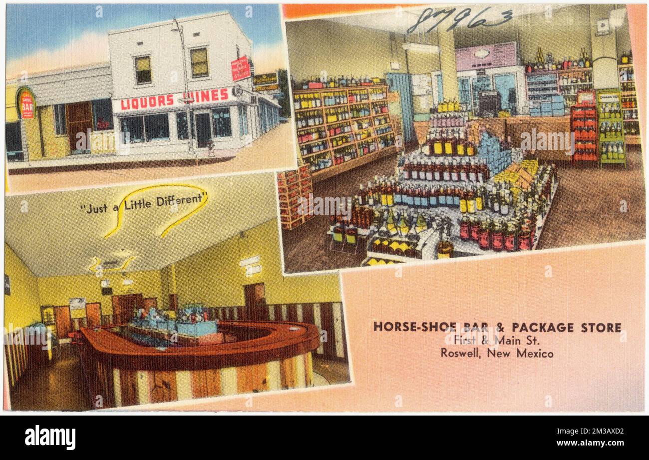 Horse-Shoe Bar & Package Store, First & Main St., Roswell, New Mexico ...
