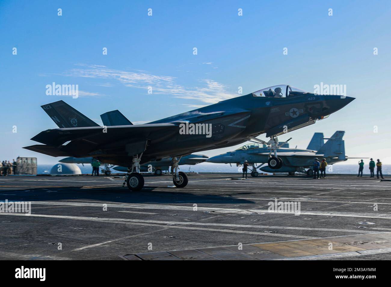 220925-N-CH260-1136 PACIFIC OCEAN (Sept. 25, 2022) An F-35C Lightning II, assigned to the “Rough ...