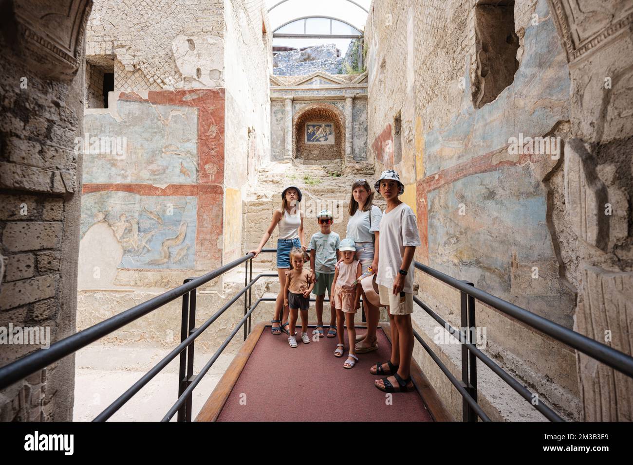 Family tourist posed at Pompeii ancient city, Italy Stock Photo - Alamy