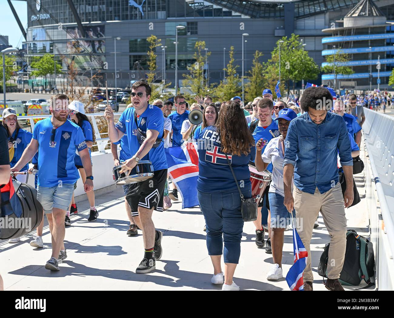 Icelandic fans and supporters pictured ahead of a game between Belgium ...