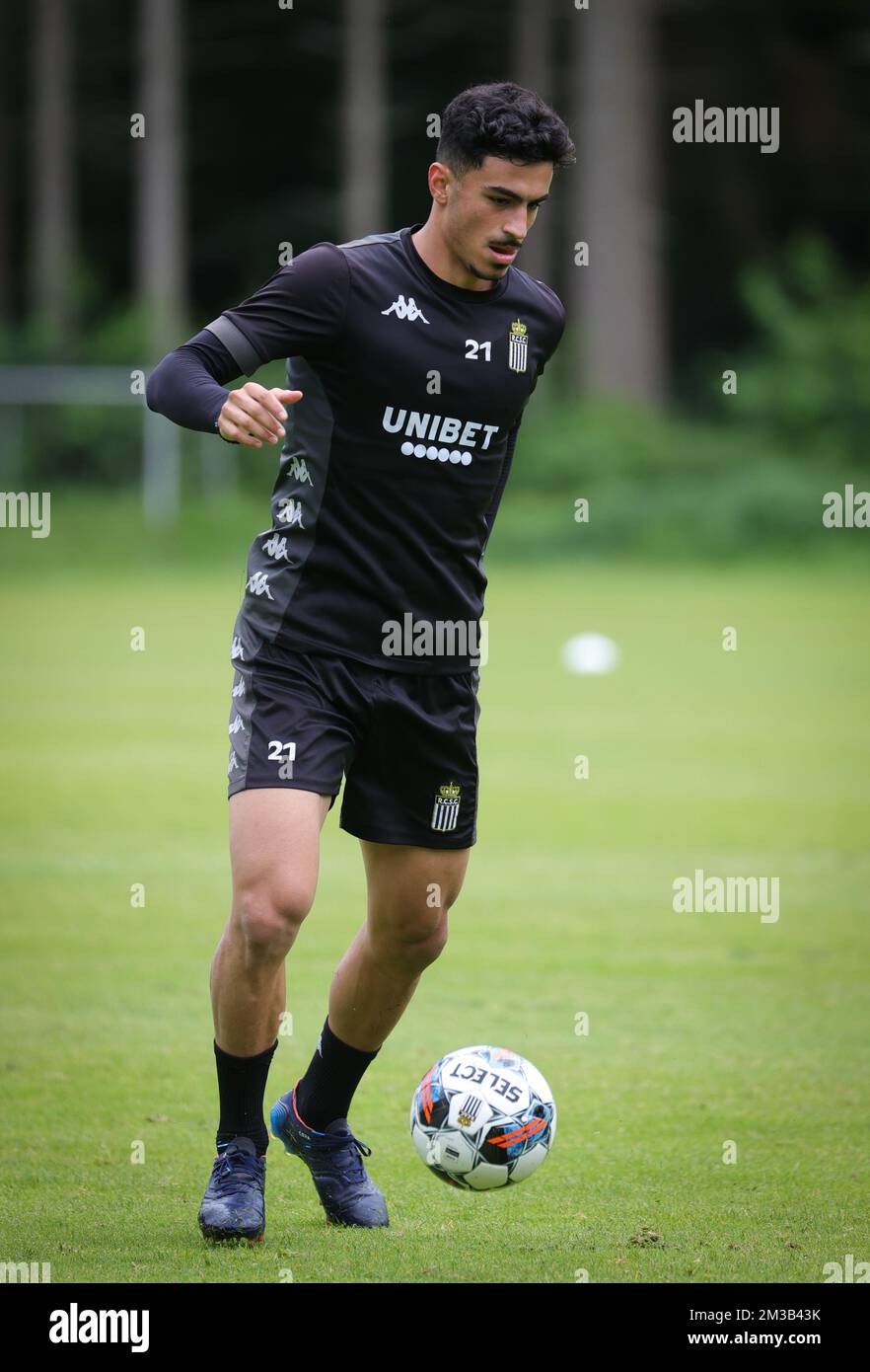 Charleroi's Stelios Andreou pictured in action during a training ...