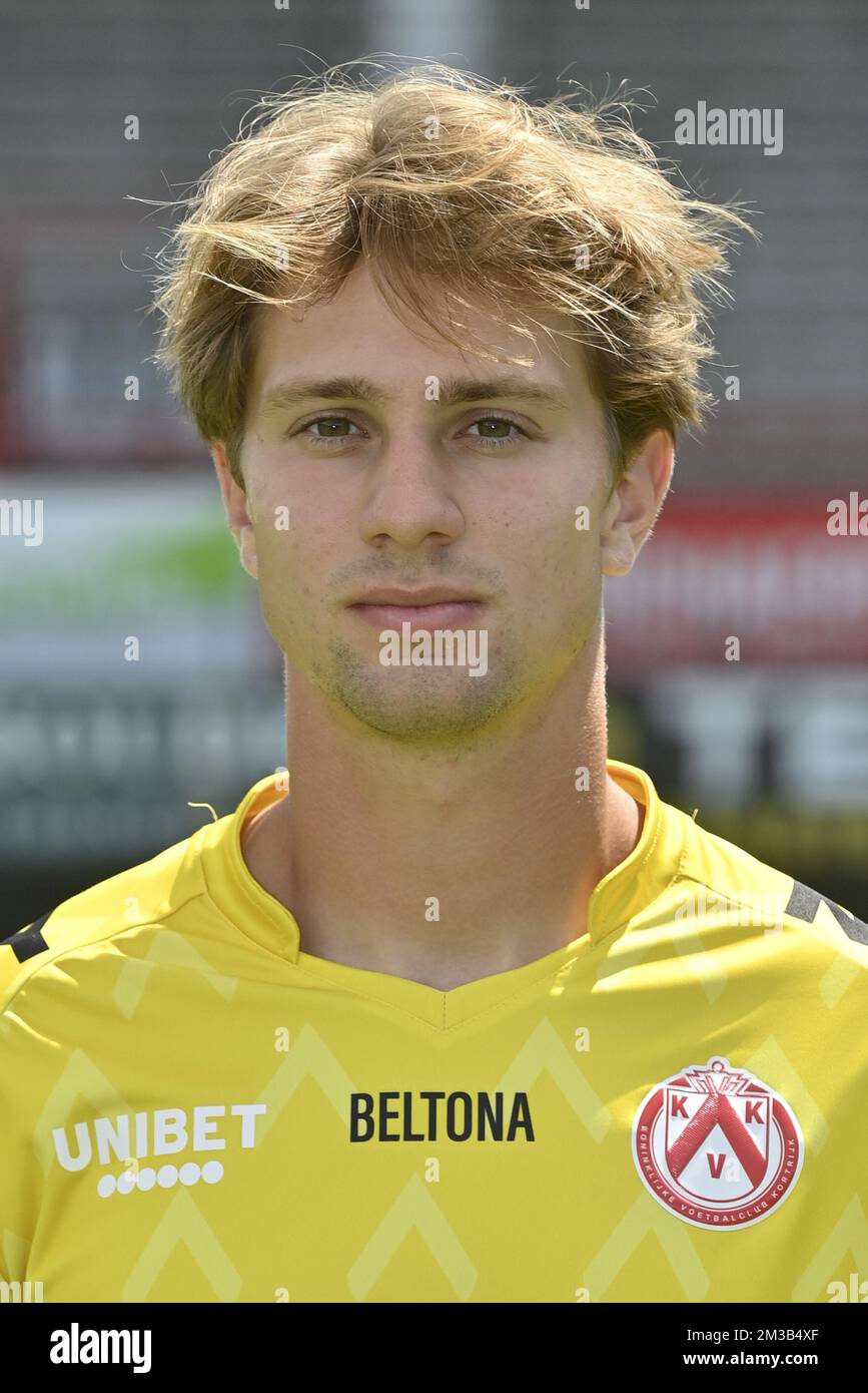 Kortrijk's goalkeeper Maxime Deman poses for the photographer at the ...