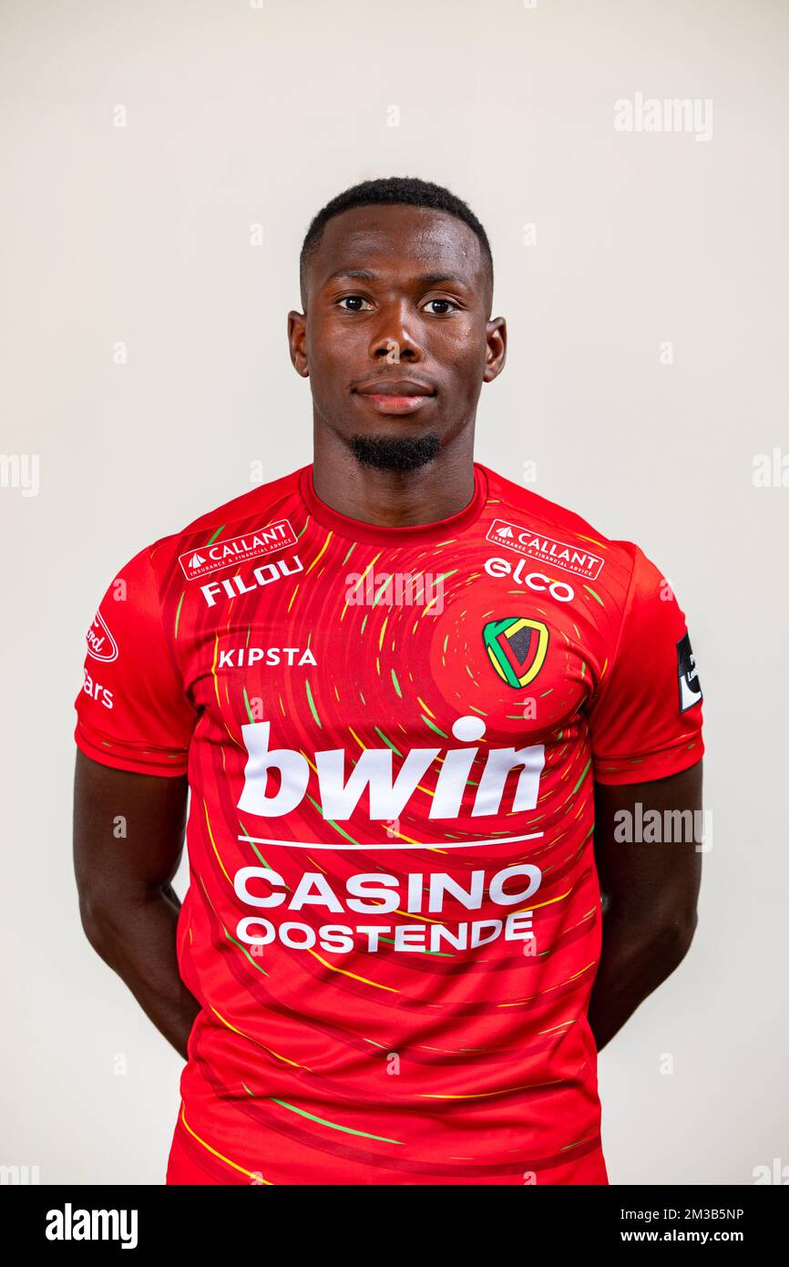 Oostende's Mohamed Berte poses for the photographer at the 2022-2023 ...