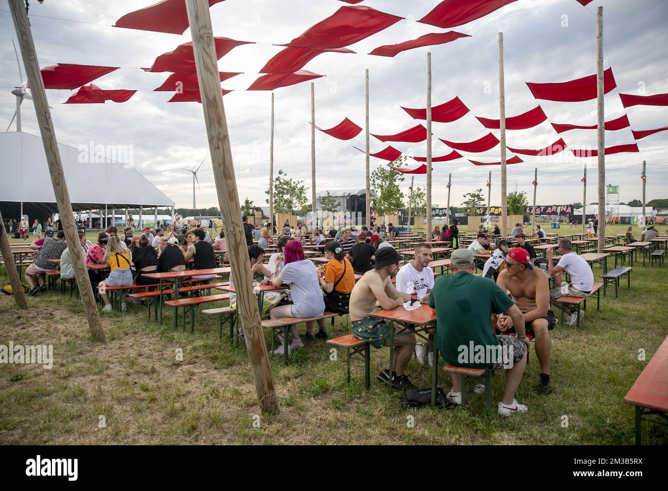 illustration picture shows people sitting at a food court, on the first ...