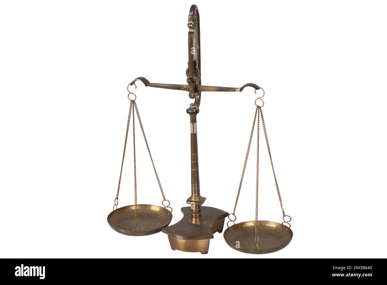 Bronze traditional balance scale isolated on white background Stock ...