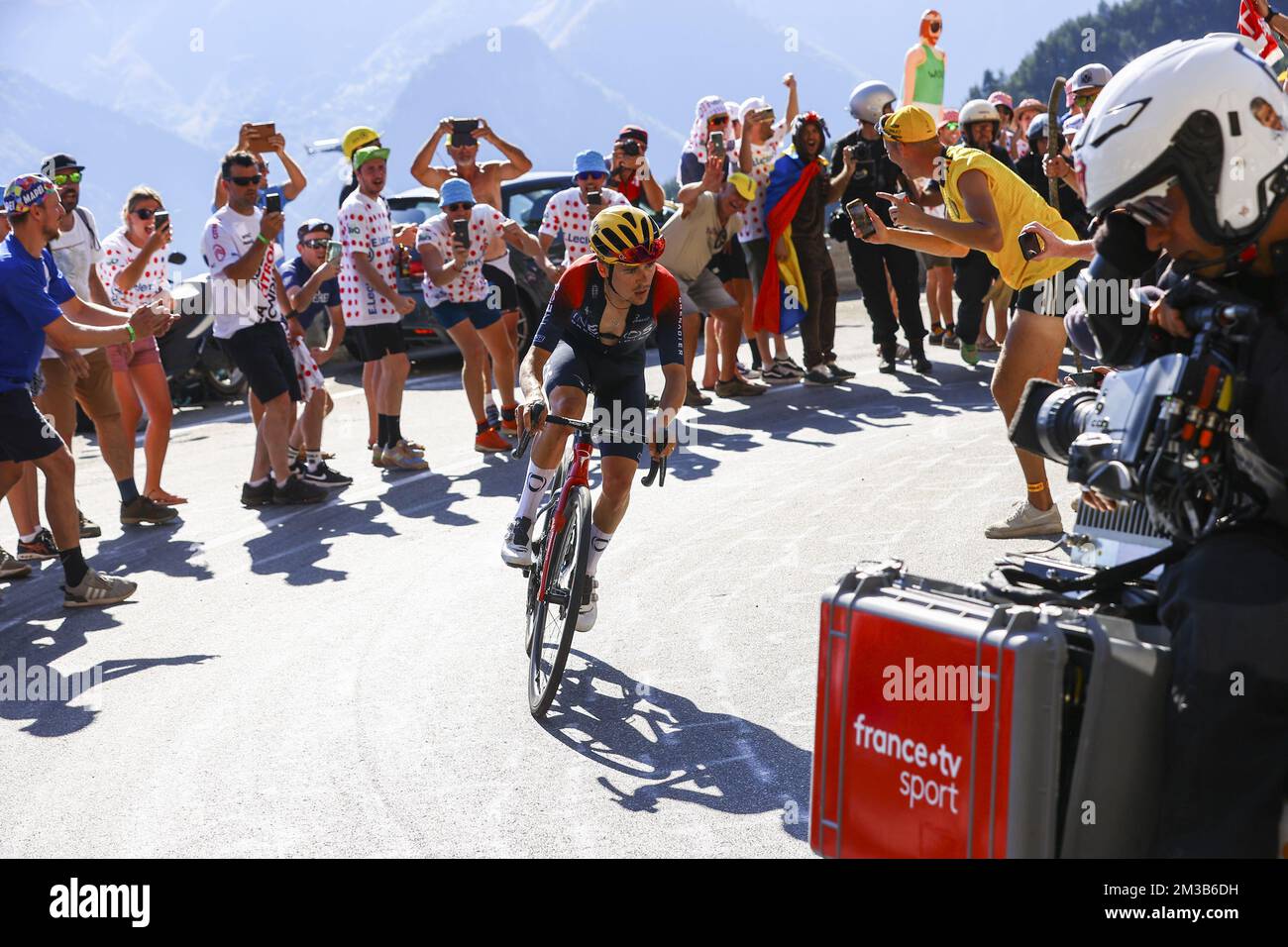 British Tom Pidcock of Ineos Grenadiers pictured in action during stage ...