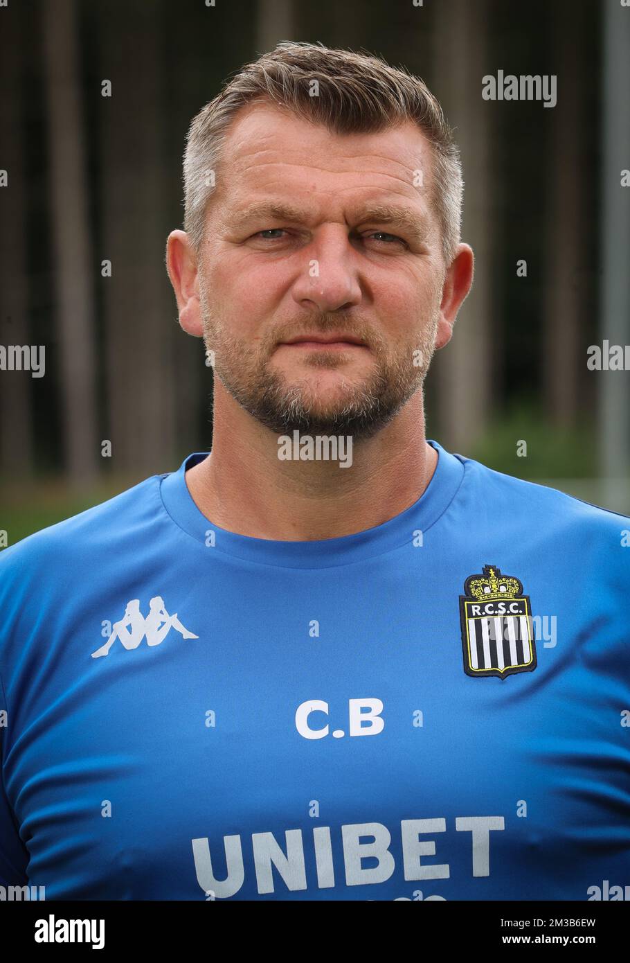 Charleroi's goalkeeper coach Cedric Berthelin poses for the ... Charleroi's goalkeeper coach Cedric Berthelin poses for the ...
