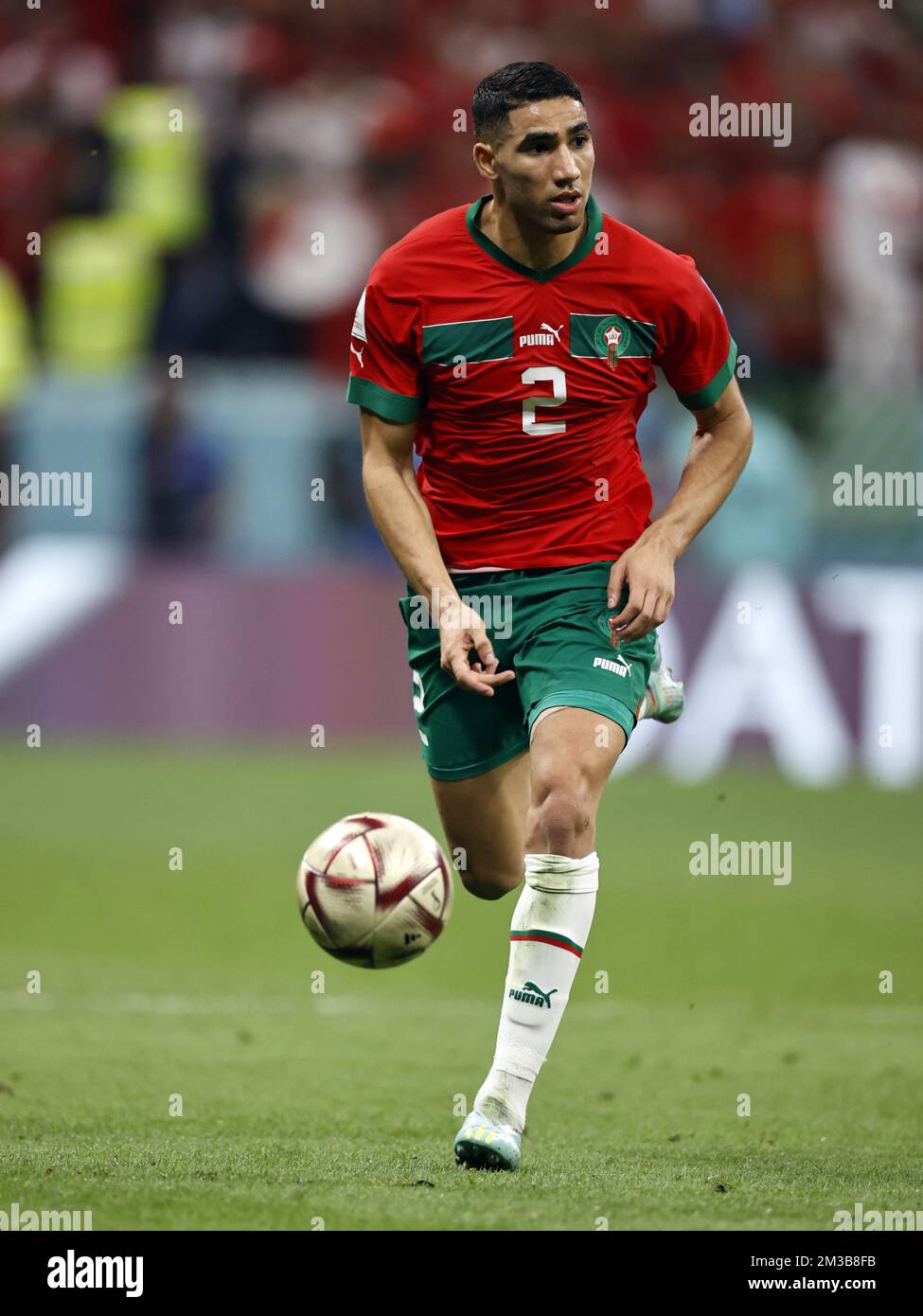Al Khor, Qatar. 14th Dec, 2022. AL KHOR - Achraf Hakimi of Morocco ...