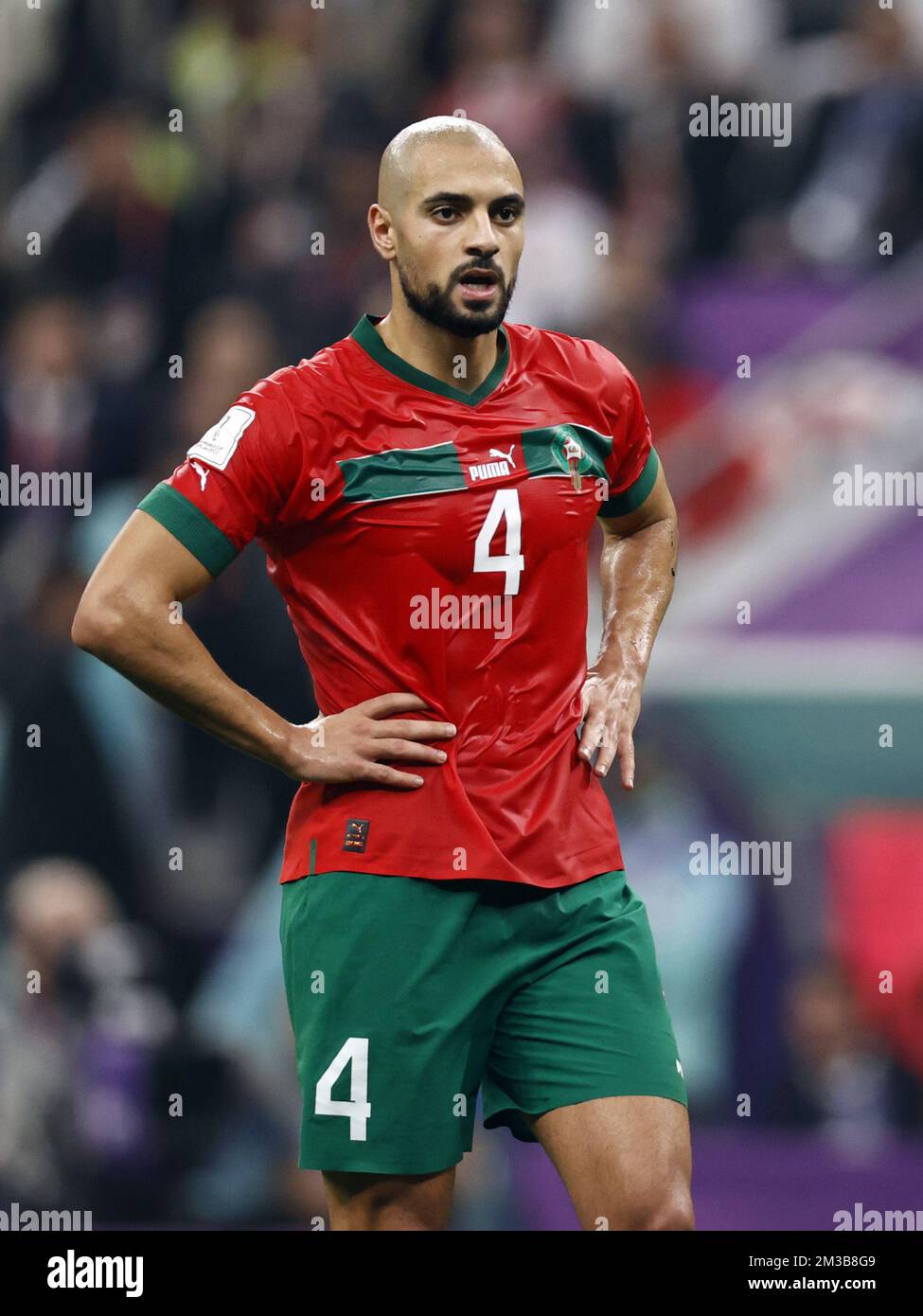 Al Khor, Qatar. 14th Dec, 2022. AL KHOR - Sofyan Amrabat of Morocco ...