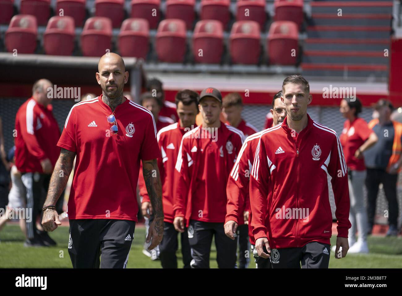 Standard United players pictured at the fanday of Standard de Liege ...