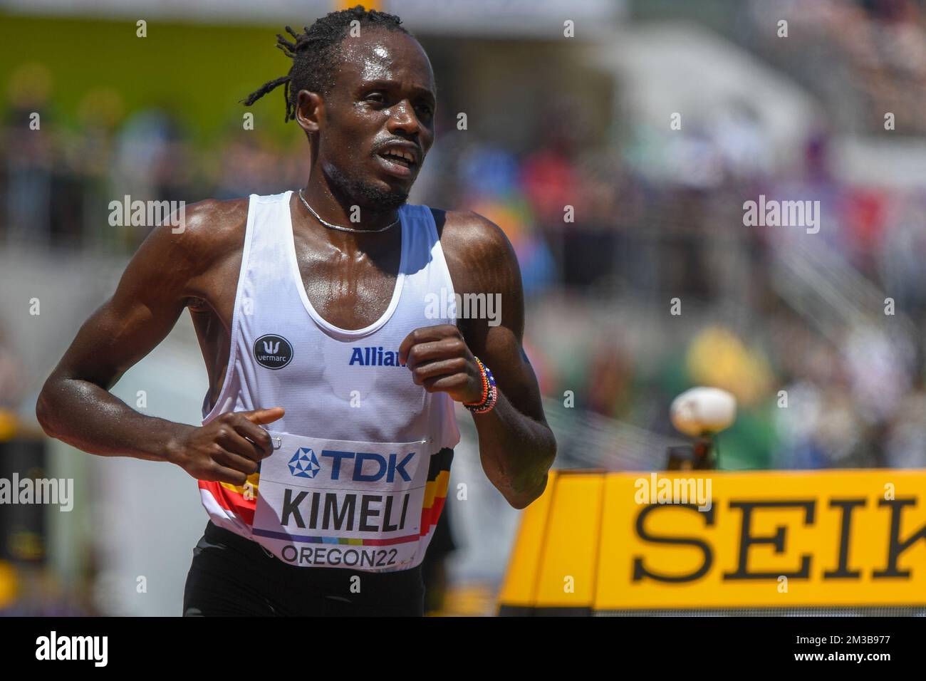 Belgian Isaac Kimeli pictured in action during the men's 10000m event ...