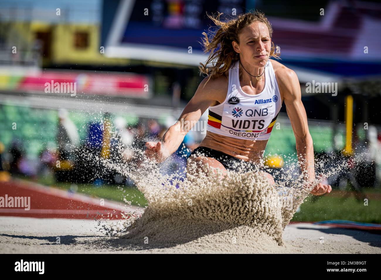 Belgian Noor Vidts pictured in action during the long jump competition ...