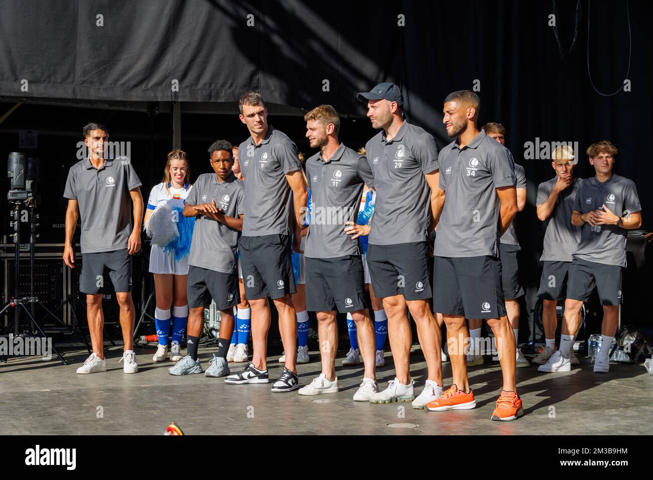 Gent's players pictured during the team presentation at the Gentse ...