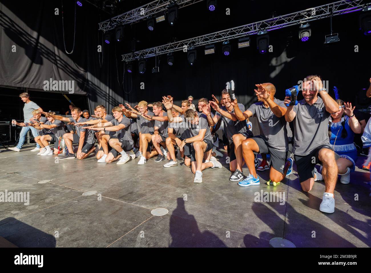 Gent's players pictured during the team presentation at the Gentse ...
