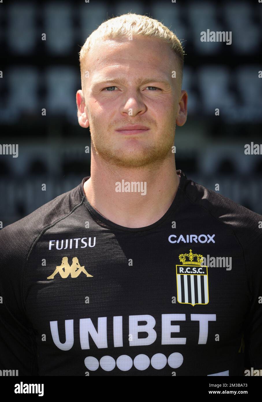 Charleroi's Jules Van Cleemput poses for the photographer at the 2022-2023 photoshoot of Belgian ...