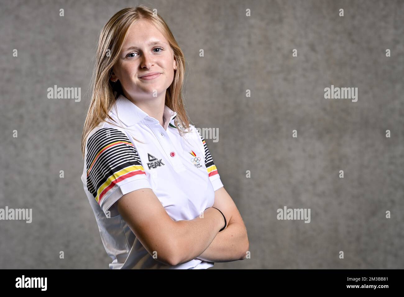 Ella Heremans poses during a team building exercise for the athletes ...