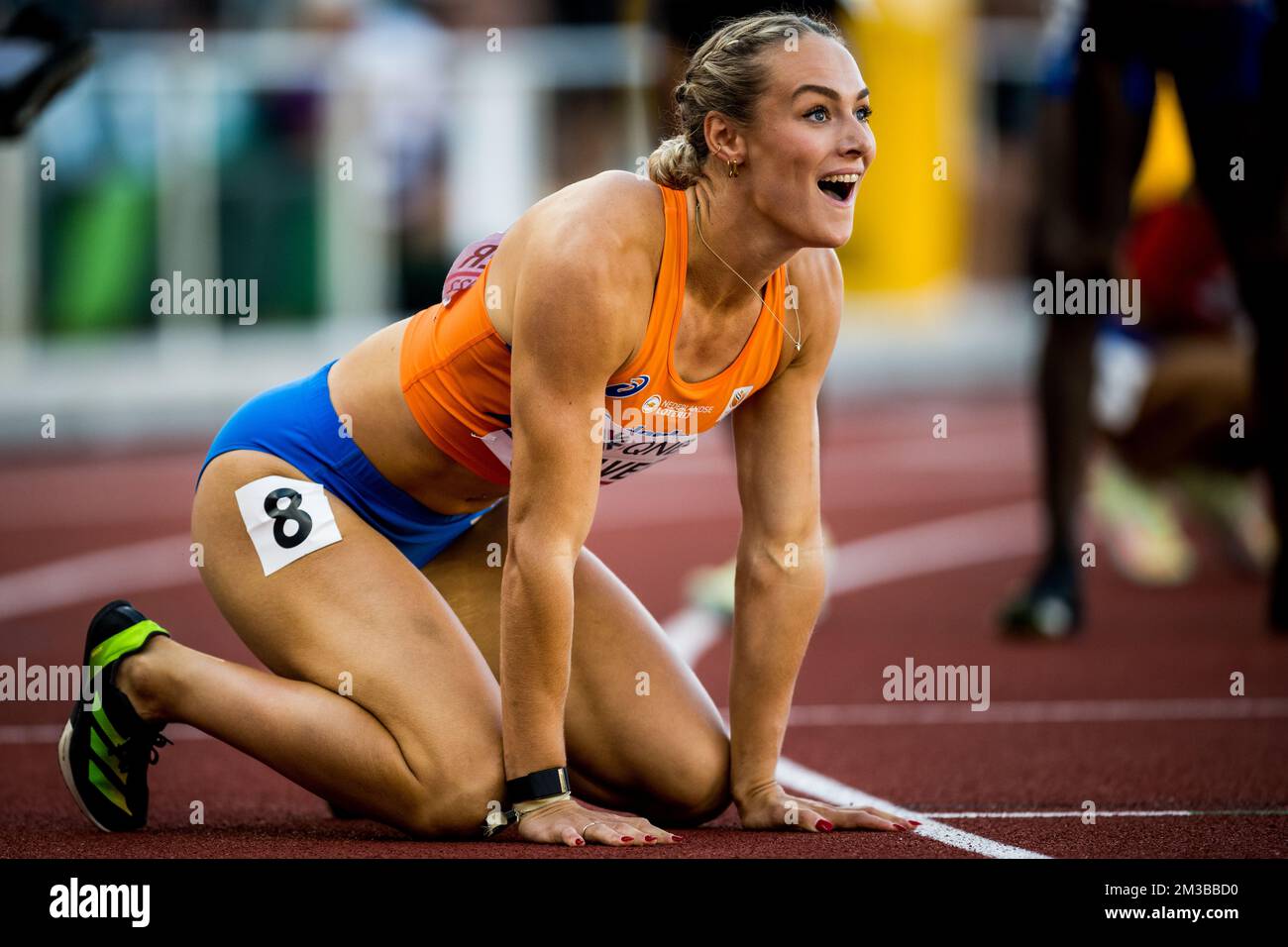 Dutch Lieke Klaver pictured in action during the 400m race, at the 19th ...