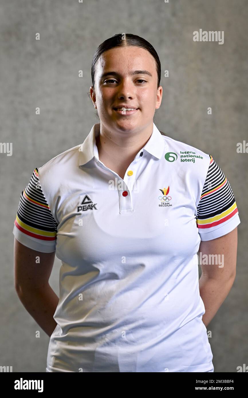 Laurinne De Groof poses during a team building exercise for the ...