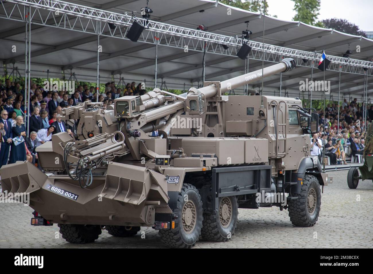 Illustration picture shows, a CAESAR 155mm canon and during the ...