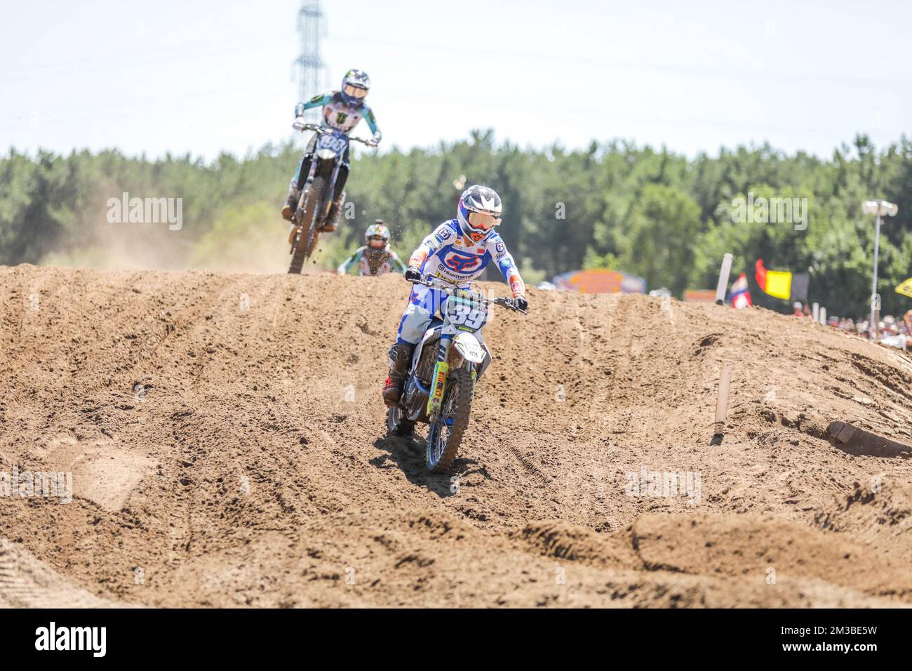 Dutch Roan Van de moosdijk pictured in action during the motocross MX2 Grand Prix, 14th (out of ...