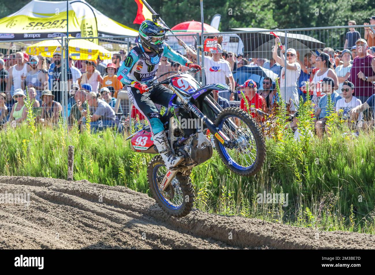 Belgian Jago Geerts pictured in action during the motocross MX2 Grand Prix, 14th (out of 18 ...