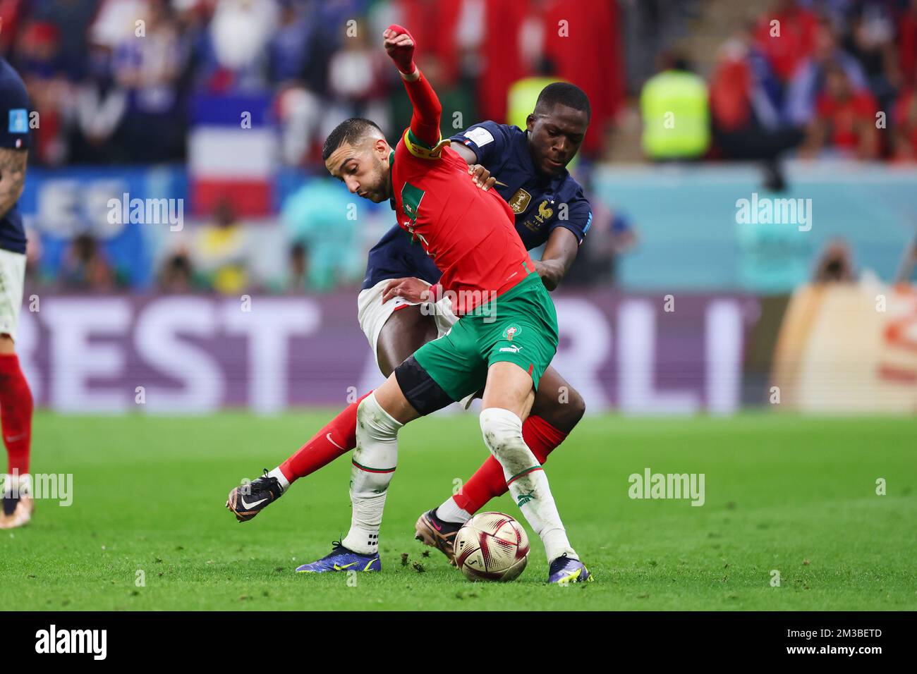 Al Khor, Qatar. 14th Dec, 2022. (L to R) Badr Benoun (MAR), Ibrahima ...