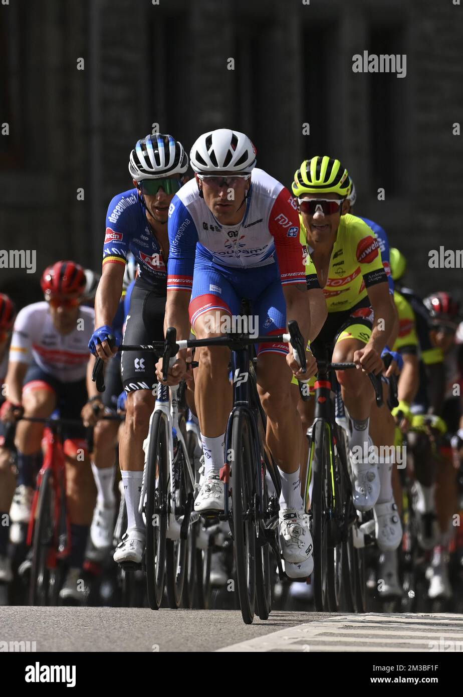French Anthony Roux of Groupama-FDJ and Luxembourgian Luc Wirtgen of ...