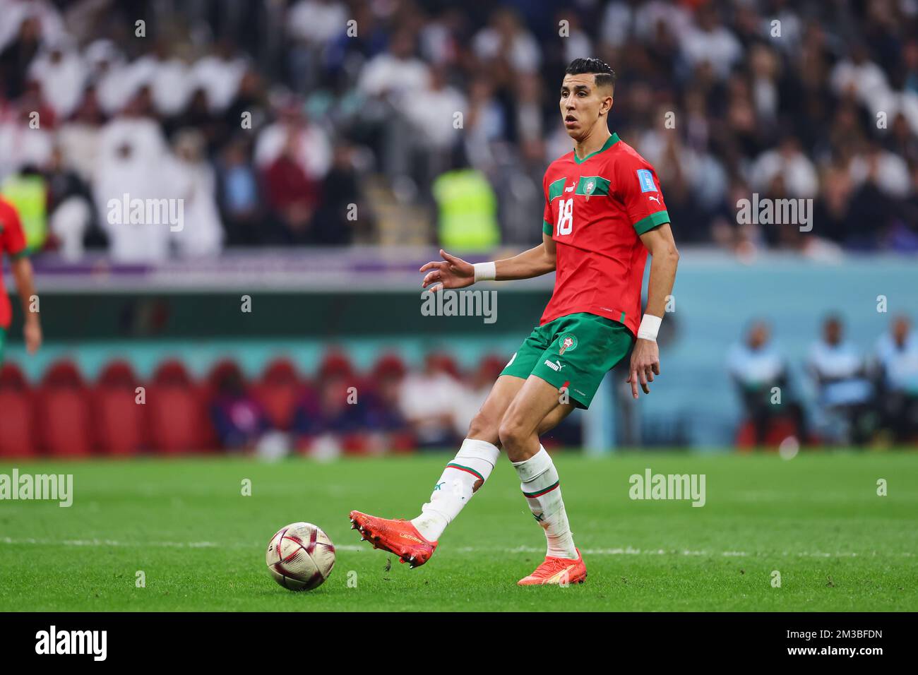Al Khor, Qatar. 14th Dec, 2022. Jawad El Yamiq (MAR) Football/Soccer ...