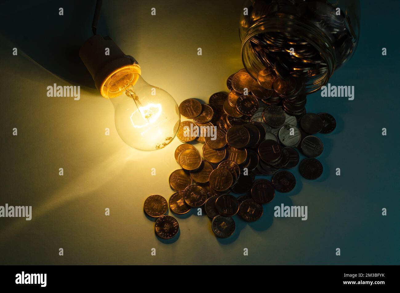 Concept of electricity consumption, in these times of crisis ...