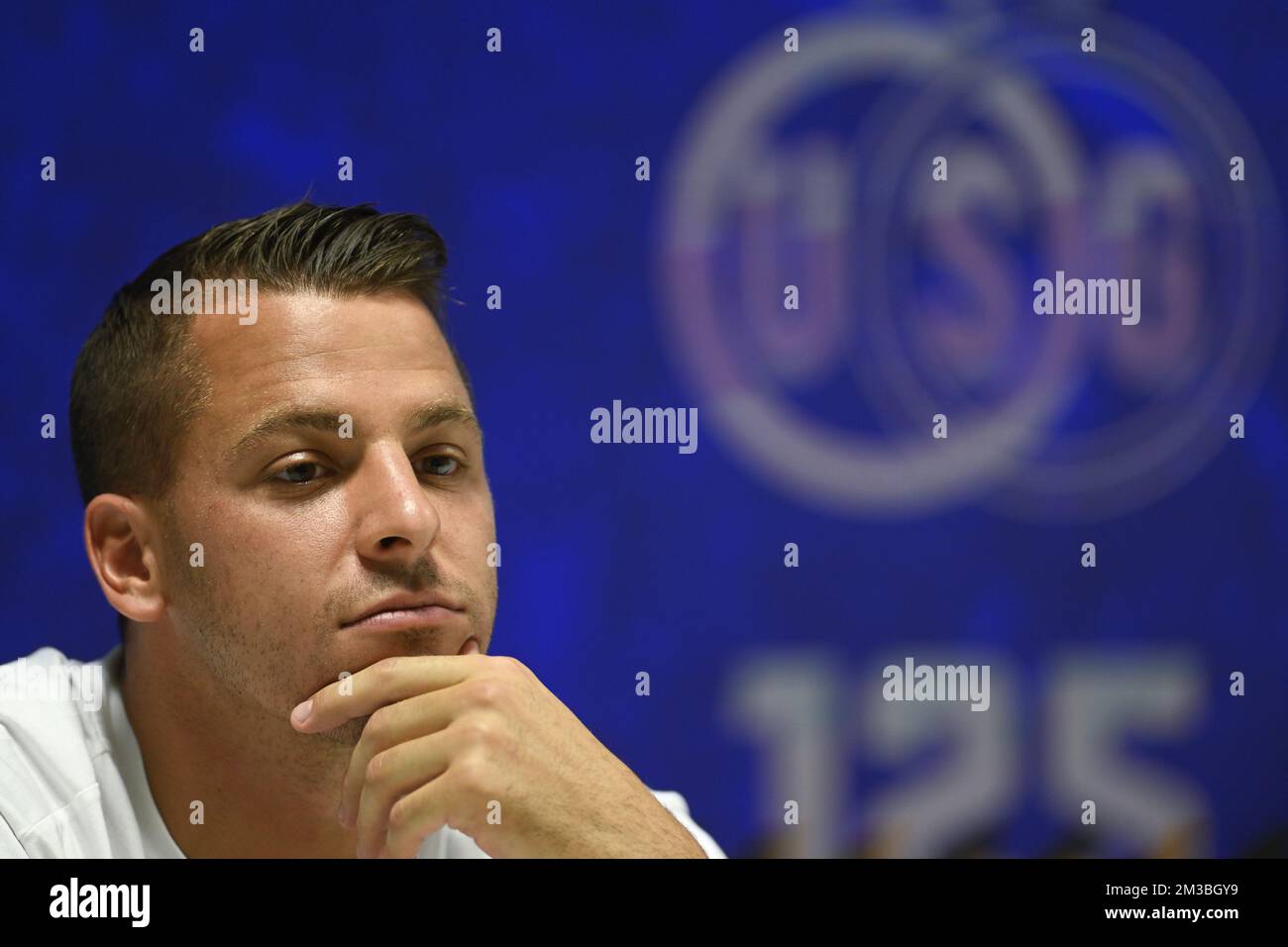 Union's goalkeeper Anthony Moris pictured during a press conference of ...