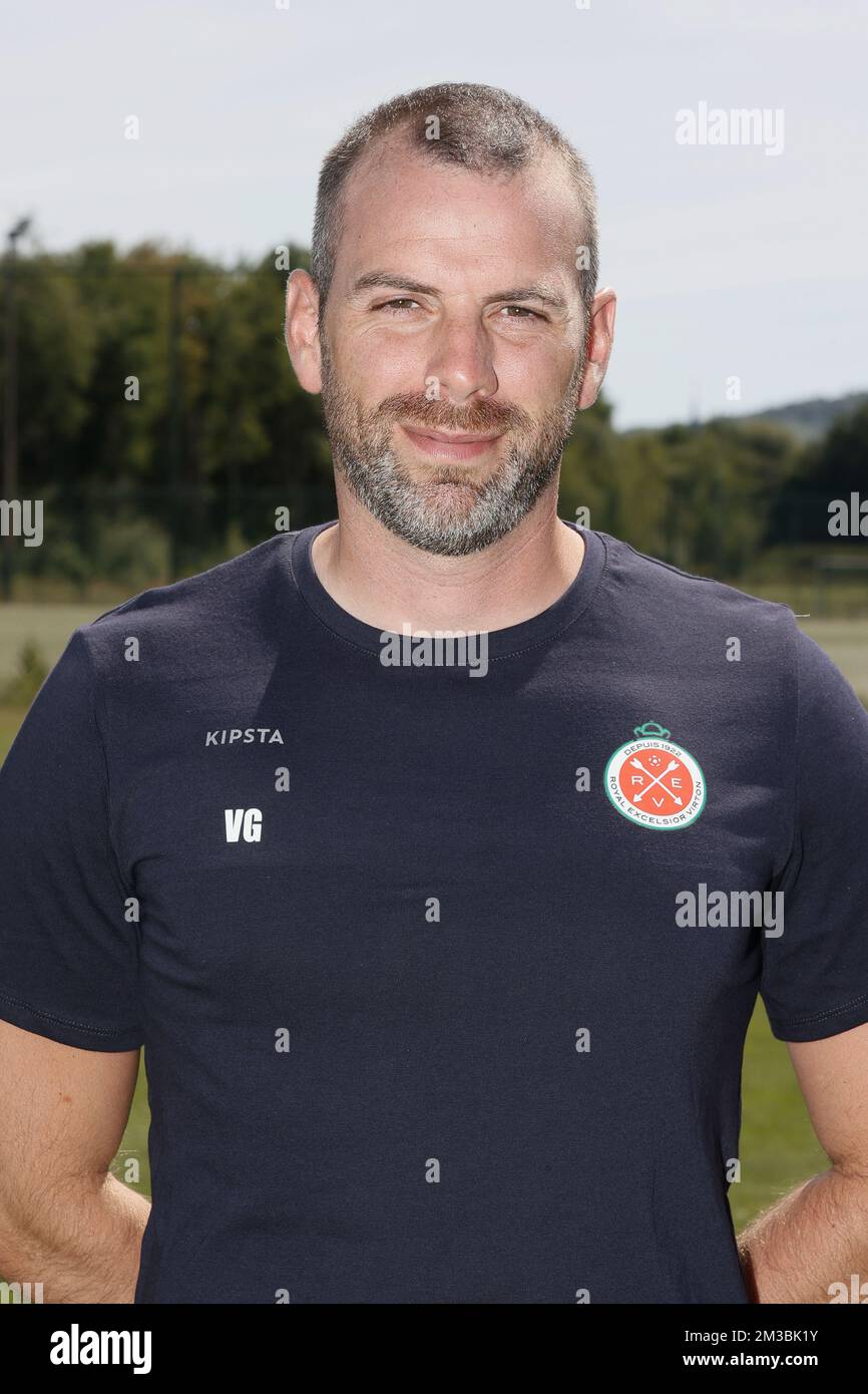 Virton's assistant coach Gregory Verheyden poses for the photographer ...