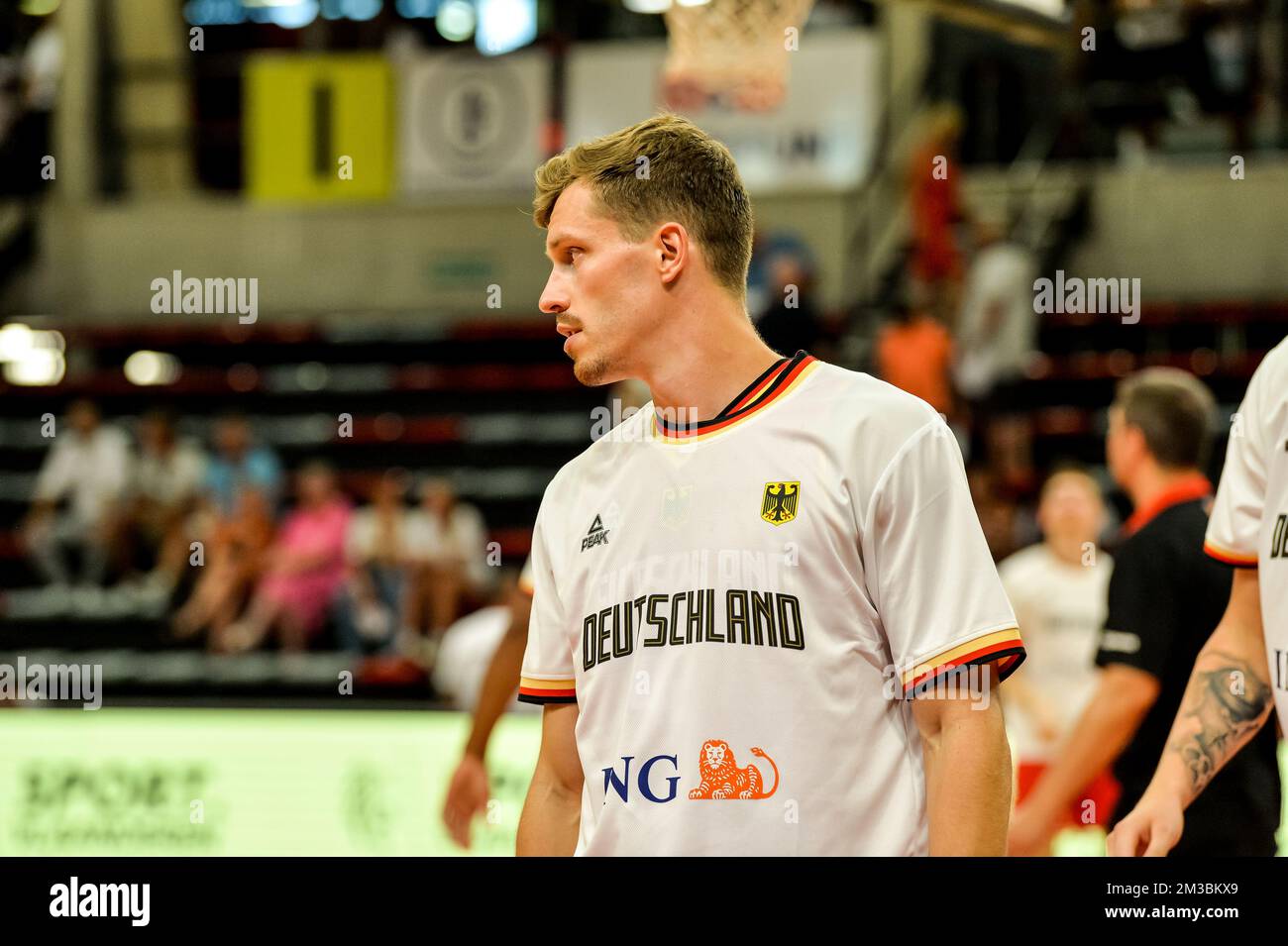 Germany's Andreas Obst (42) pictured ahead of a friendly basketball ...