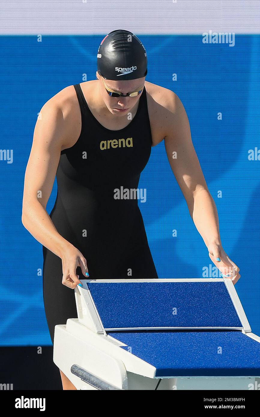 Belgian Florine Gaspard pictured in action during the women's 100m Breaststroke event at the ...