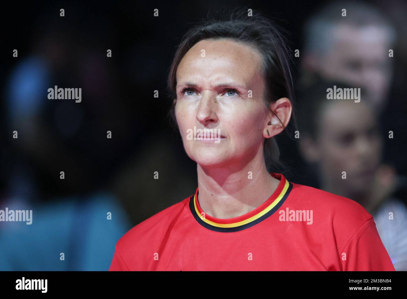 Belgian gymnastic coach Marjorie Heuls pictured during the women's team ...