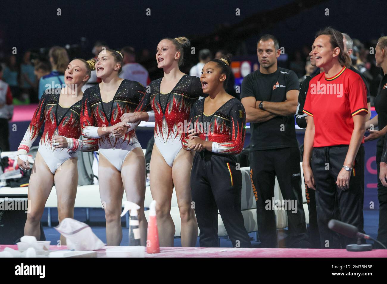 Belgian gymnast Lisa Vaelen, Belgian gymnast Maellyse Brassart, Belgian ...