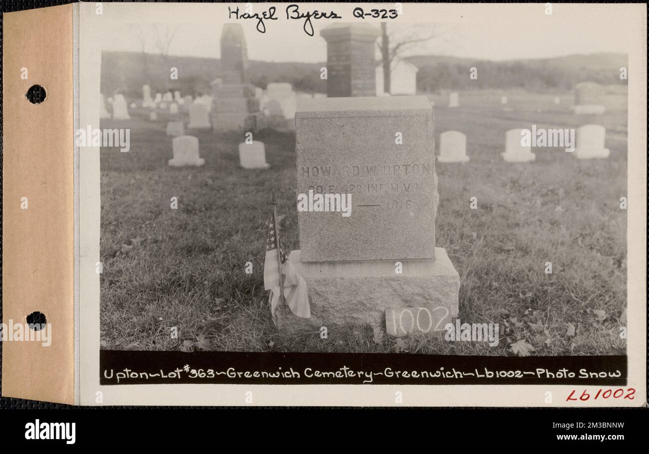 Howard W. Upton, Greenwich Cemetery, Old section, lot 363, Greenwich ...