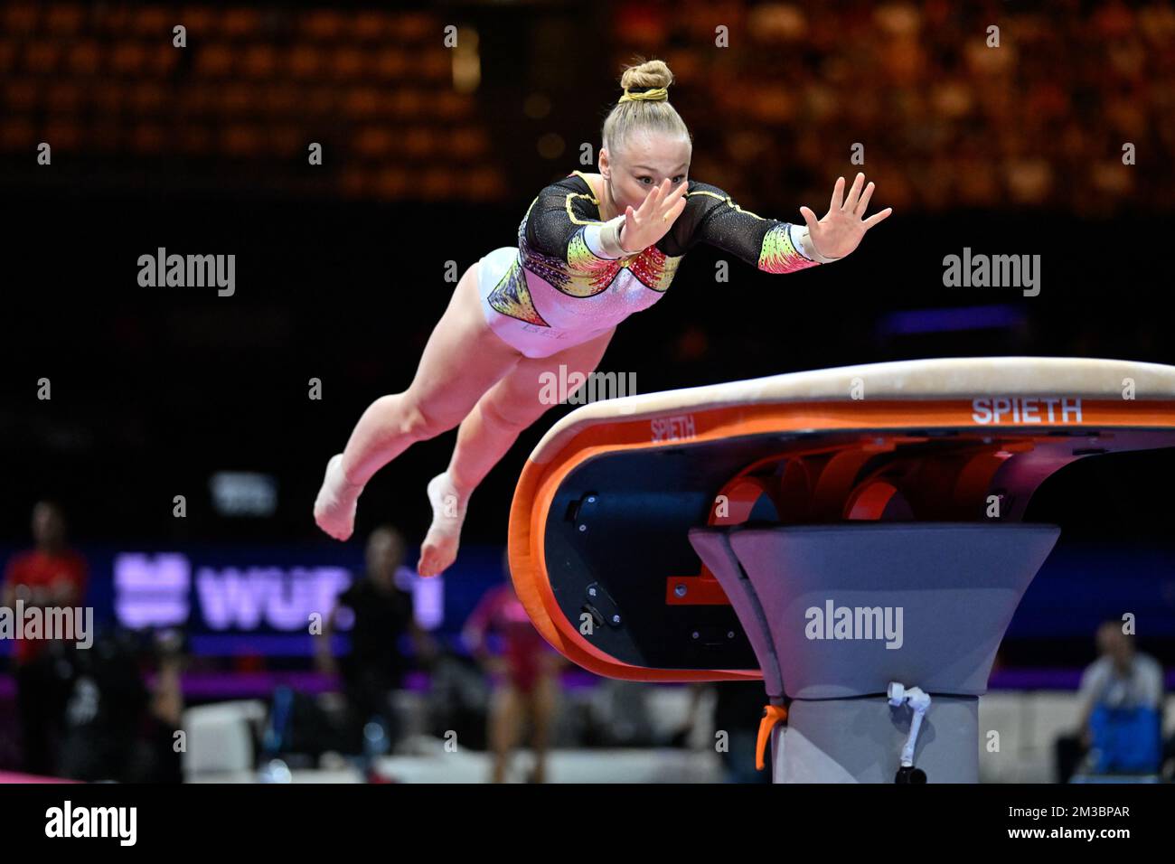 Belgian gymnast Lisa Vaelen pictured in action during the Women's Vault ...