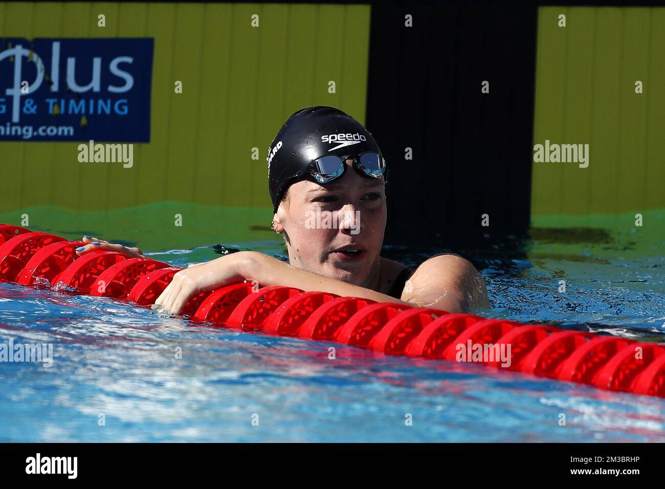 Belgian Florine Gaspard pictured in action during the women's 50m breaststroke at the swimming ...