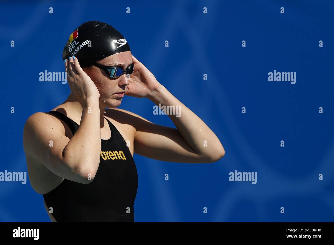 Belgian Florine Gaspard pictured in action during the women's 50m breaststroke at the swimming ...